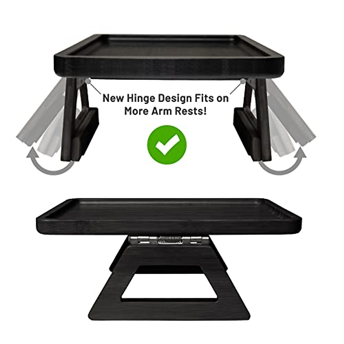 Shamrock Home Bamboo Couch Arm Table, Clip On Tray Sofa Table for Couches. Sofa Arm Tray for TV Dinners, Remotes, Drinks, Snacks and Small Spaces - 15.75 x 11inch, Black