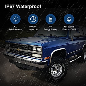 D-Lumina LED Side Marker Lights Smoked Lens for 1981-1991 Chevy C10 C20 C30 GMC C1500 C2500 Suburban Blazer Jimmy, Front Fender LED Side Marker Light, Driver & Passenger Side, Pack of 2