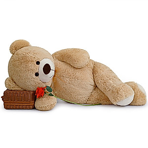 XXL Teddy Bear 43 inch Giant Plush Bears Cute Stuffed Animal Plush Toys 110cm Large Bear Cuddly Doll Gift for Kids Boys Girls Birthday Christmas Valentine's Day (3.6ft / 43.3inch, Light Brown)