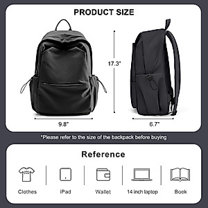 School Backpack Black Bookbag Waterproof College High School Bags For Boys Girls Lightweight Travel Rucksack Casual Daypack Laptop Backpacks For Men Women