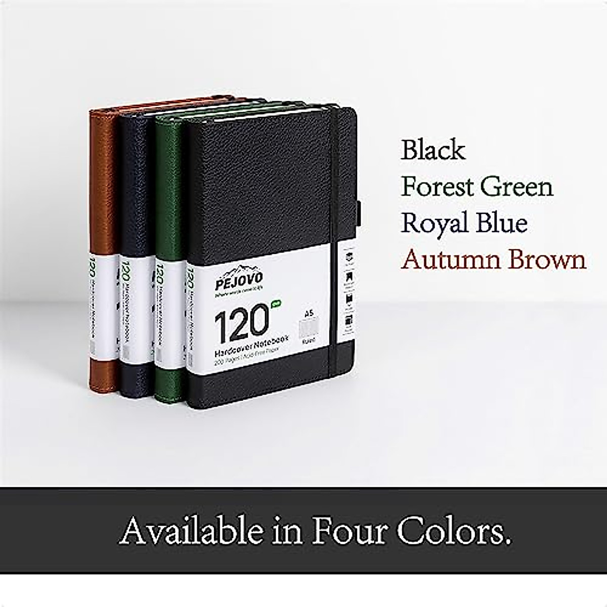 Pejovo A5 Lined Leather Journal Notebook With Pen, (Autumn Brown), 200 Pages, Medium 5.9×8.4 inches - 120 gsm Thick Paper, Sturdy Hardcover Journal for Men Women Writing, Daily Diary and Note Taking