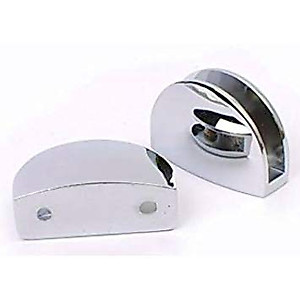 BSM Marketing Set of 2 500mm x 100mm 6mm Thick Toughened Glass Shelves with Large Chrome Finish Shelf Supports