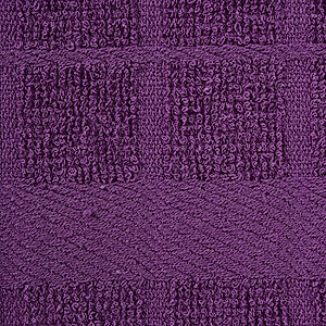 DII Basic Terry Collection Windowpane Dishtowel Set, 16x26, Eggplant Solid, 4 Piece