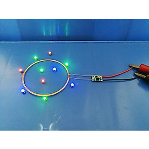 Taidacent 80mm Long Distance 5V Wireless LED Coil Inductive Coil and Ten Colorful Wireless LEDs Lights Brightness Adjustable Wireless LED Induction Wireless Charging Module