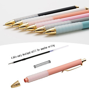 HuoHuair Pens, Pens Fine Point Smooth Writing Pens, Personalized Ballpoint Pens Bulk, Flair Colorful Pens, Black Ink 1.0 mm Journaling Pen, Office Supplies for Women & Men, Note Taking