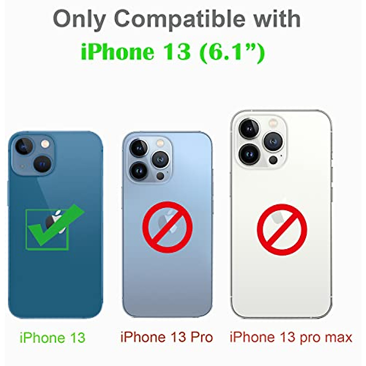 JOYAKI Wallet Case Compatible with iPhone 13,Slim Protective case with Card Holder,PU Leather Kickstand Card Slots Case with a Free Screen Protective Glass for iPhone 13(6.1")-White