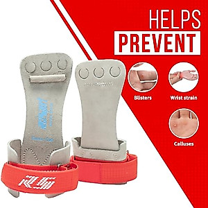 Reisport Hook/Loop High Bar Gymnastics Grips for Men - Durable Leather Straps for Secure Grip - Hand Grips for Gymnastics Bars Men & Boys - Gymnastics Equipment & Accessories for Advanced Gymnasts, Made In USA - Medium