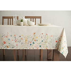 Maison d' Hermine 100% Cotton Table Cloth Colmar Tabletop Cover Kitchen Dining Tablecloth Great for Parties Wedding Use Spring/Summer (Rectangle, 54"x72")