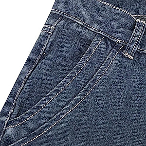 Women High Waisted Pants Wide Leg Pants Drawstring High Waisted Loose Denim Pants Plus Size Baggy Pants with Pockets