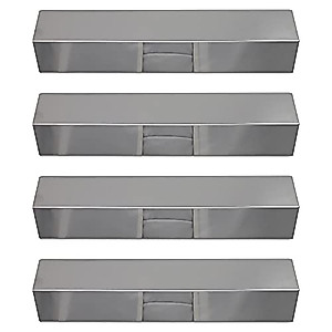 4-Pack BBQ Grill Heat Shield Plate Tent Replacement Parts for Brinkmann 810-9415-W - Compatible Barbeque Stainless Steel Flame Tamer, Guard, Deflector, Flavorizer Bar, Vaporizer Bar, Burner Cover 15"