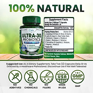 Probiotic 30 Billion CFU 18 Strains for Digestive & Gut Health - Men & Women Prebiotic & Probiotics Supplement Support for Bloating Constipation Diarrhea Gas - Includes Lactobacillus Gasseri