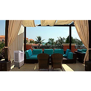 Hessaire MC26A Portable Evaporative Cooler, Humidifier, 2100 Cubic FPM, Cools 700 Sq. Ft., 2.5 GPH, White. For Garages, Shops, Patios, Pools, Workshops, Includes Remote Control for Ease of Operation