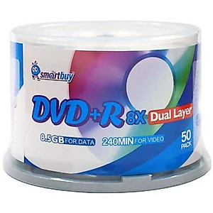 Smartbuy 150-disc 8.5GB/240min 8X DVD+R DL Logo Top Blank Media Record Disc + Black Permanent Marker