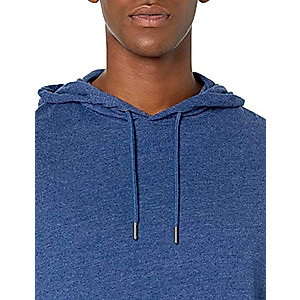 Amazon Essentials Men's Lightweight Jersey Pullover Hoodie, Blue Heather, Large
