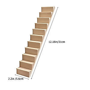 Toyvian Doll House Stairs Landscape Layout Props Miniature Staircase Mini House Stairs Model Home Décor Stairs Statues Wood Stairs Mini Stair Step Mini Houses Wooden Furniture Small Stairs