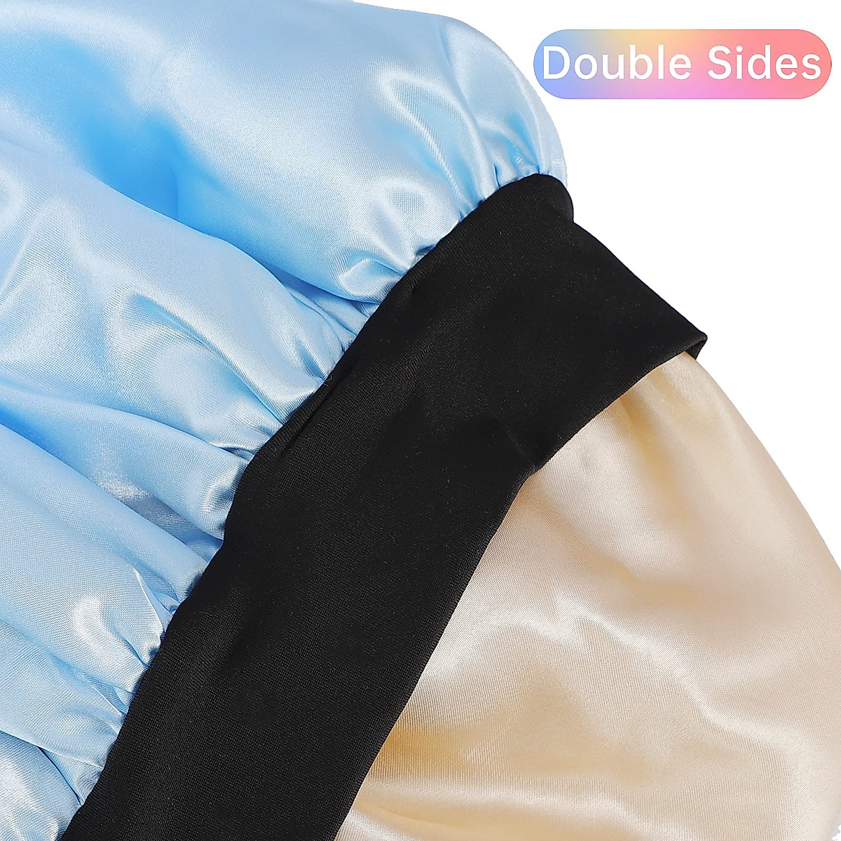 3 Pack Kids Satin Bonnet,Double Layer Child Sleeping Cap,Silky Night Sleep Caps Elastic Wide Band,Soft Breathable Satin Caps,Kids Hair Bonnets for Girls Baby Toddler Teens (Pink+Blue+Red)