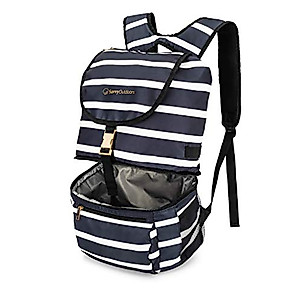 One Girl Savvy Outdoors Cooler Backpack | Durable, Lightweight, Stylish Design, High-Density Insulation Material & Leak-Proof | Perfect for Events, Picnics, Beach Activities, Hiking & More, Stripes