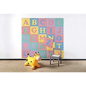 Norsk Multi-Color 12 in. x 12 in. x 0.43 in. ABC Mats (26-Pack)