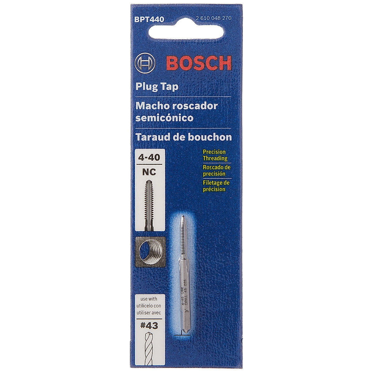 Bosch BPT440 4-40 High-Carbon Steel Machine Screw Plug Tap