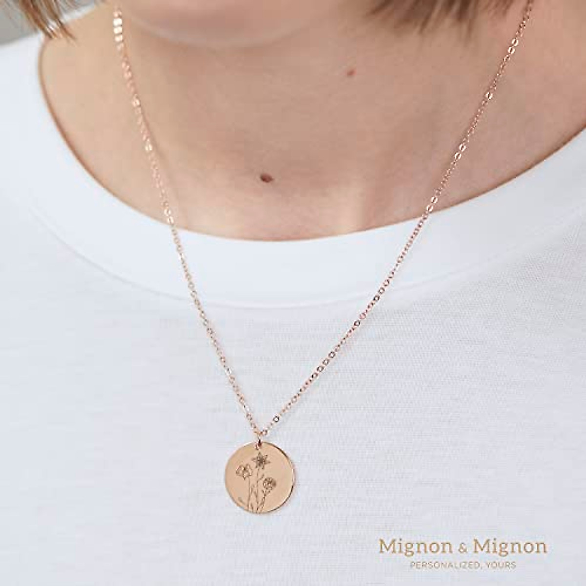 MignonandMignon Combined Birth Flower Necklace Personalized Gift For Mom Multiple Flowers Jewelry Custom Necklace For Women Mothers Day Gift - XLCN-MFL