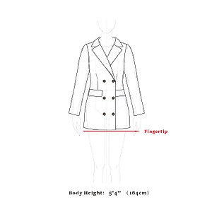 Allegra K Women's Peter Pan Collar Double Breasted Winter Long Trench Pea Coat Small Beige