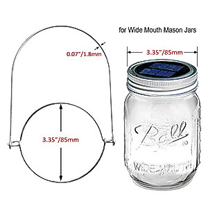 Homeleo 4 Pack Wide Mouth Mason Jar Solar Led Lights Insert Screw with Hangers, Warm White Waterproof Solar Fairy Lights for Outdoor Garden Decor Christmas Holiday Wedding Party(Jars Not Included)