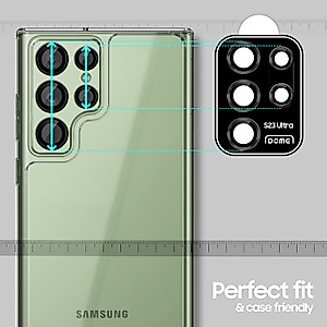 [Dome Camera Ring type] Galaxy S23 Ultra Camera Protector by Whitestone [One Touch Installation] - 1 pack