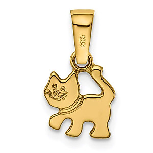 14k Yellow Gold Kitten Pendant