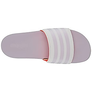 adidas Women's Adilette Comfort Slides Sandal, White/Purple Tint/Wonder White, 8