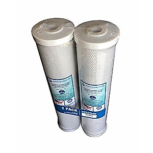 WFD, WF-CB205-BB 4.5"x20" Activated Carbon Block Water Filter Cartridge, Fits in 20" Big Blue (BB) Filter Housings (2 Pack, 5 Micron)