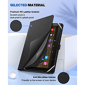 MoKo Universal Keyboard Case for 7", 7.9", 8" iPad Mini/Samsung Galaxy Tab A/Huawei Tablet, Lightweight Tablet Cover with Removable Wireless Bluetooth Keyboard, Black