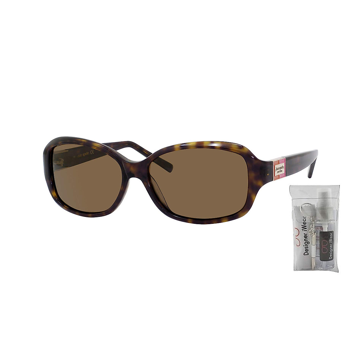 Kate Spade New York Annika/S 086P 56MM Tortoise/Dark Prown Polarized Rectangular Sunglasses for Women + BUNDLE with Designer iWear Eyewear Kit