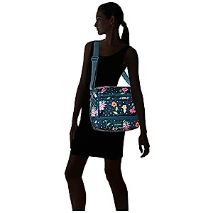 Vera Bradley Women's Recycled Lighten Up Reactive Expandable Cooler Lunch Bag, Hope Blooms Teal, One Size