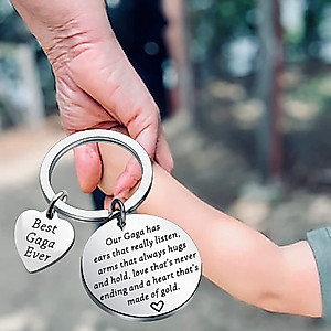 FOTAP Gaga Keychain Gaga Jewelry Best Gaga Ever Jewelry Gaga Gift Best Gaga Gift Gaga Appreciation Gift Grandma Jewelry (Gaga Keychain)