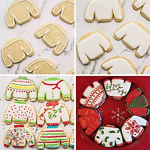 3 Piece Ugly Sweater Cookie Cutter Set - 4 1/5", 3 1/2", 2 1/2" - Christmas Winter Sweater Cookie Cutters