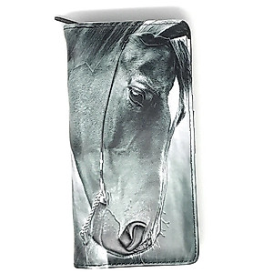 Shag Wear Horse Portrait Large Animal Wallet for Women and Teen Girls Vegan Faux Leather 7"