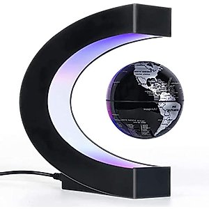 RTOSY Magnetic Levitation Floating Globe with LED Light, Desk Gadget Decor, Fixture Floating Globes & Shade, Cool Tech Gifts for Men/Father/Husband/Boyfriend/Kids/Boss, Gifts for Desk