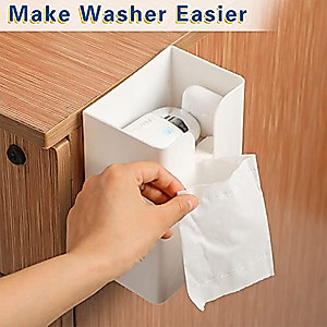 Dryer Sheets Dispenser Magnetic Dryer Sheet Holder and Storage Glove Box Holder Dispenser for Laundry Room Softener Sheets Keep Laundry Sheets Attaches to Dryer Washer Cabinet(White)