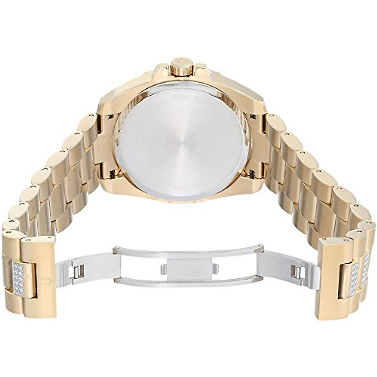 Bulova Men's Crystals Phantom Gold Tone Stainless Steel 6-Hand Multi-Function Quartz Watch Style: 98C128