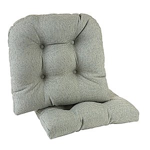 Klear Vu Gripper Overstuffed Universal Non-Slip Dining Chair Cushions for Kitchen Decor or Office Use, U-Shaped Skid-Proof Seat Pad, 17x17 Inches, 2 Count (Pack of 1), Solid Spa Green