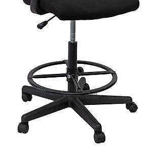 Stand Up Desk Store Sit to Stand Drafting Task Stool Chair for Standing Desks with Adjustable Footrest and Armrests (Black)