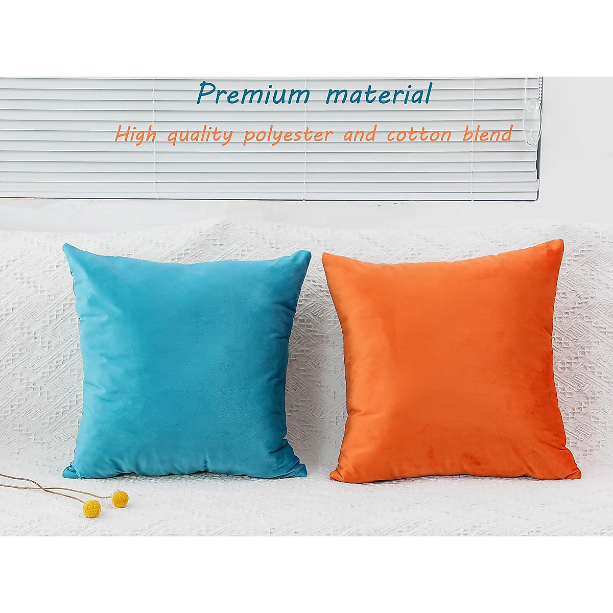 Mercijzyasang 4PCS Velvet Throw Pillow Covers 18x18 Decorative Solid Velvet Soft Square Pillow Cover Couch Pillow Case Pillowcase for Sofa Patio Cushions Living Room Bed Bedding, Orange mix4