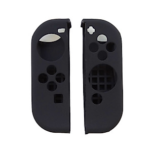 Hikfly 3pcs Silicone Gel Non-Slip Cover Skin Protector Case Kits Compatible for Nintendo Switch 6.2" Screen(2017) Consoles and Joy-Con Controllers with 8pcs Silicone Gel Thumb Grips Caps(Black)