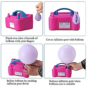 Balloon Pump Electric Portable Air Filler Machine for Balloons Small 400W ≤85dB Dual Nozzle Inflator/Blower for Party Decoration