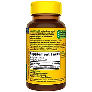 Nature Made Maximum Strength Vitamin D3 10000 IU (250 mcg), Dietary Supplement for Bone, Teeth, Muscle and Immune Health Support, 60 Softgels, 60 Day Supply