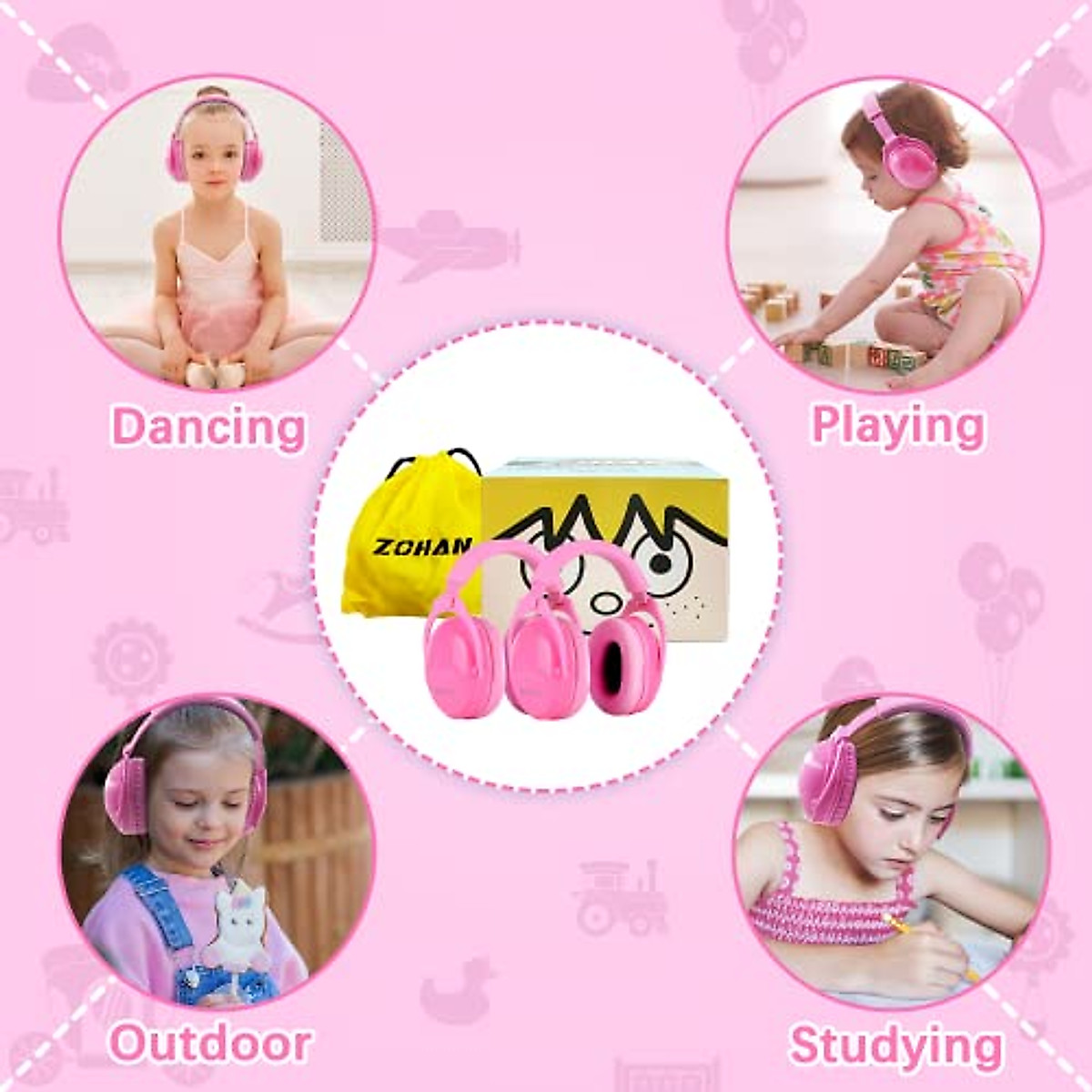 ZOHAN Kids Ear Protection 4 Pack,Kids Noise Canceling Headphone for Concerts, Monster Truck, Fireworks