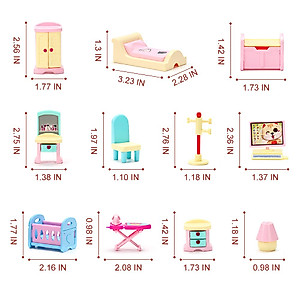 50 Pack Kids Little Dollhouse Furniture Toys House Big Dreams for Baby Children Girls Boys Age 3+