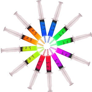 JOYIN 36 PCs 60ml Charge Plastic Syringes, 2 oz Reusable Container Tubes with Caps & Individually Wrapped; Easy-Grip Caps for Halloween Party Favor