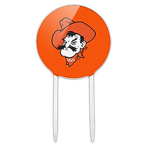 Acrylic Oklahoma State University Cowboy Logo Secondary Cake Topper Party Decoration for Wedding Anniversary Birthday Graduation
