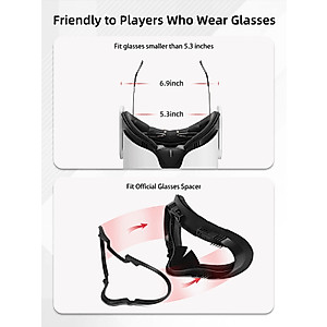 NIUVR Face Fitness Vent Interface Compatible with Oculus Quest 2 VR Headset Accessories, Removable PU Mask Foam Facial Pad/Lens Cover Protector/Breath Bracket Compatible with Quest2 Glasses Spacer